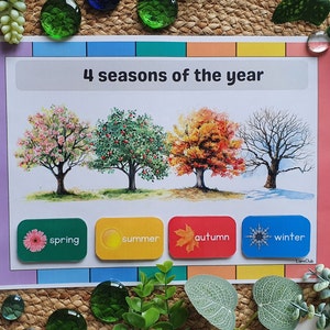 4 Seasons Matching Game, Montessori Printable Preschool, Morning Time ...