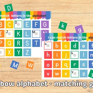 Alphabet Busy Book Printable for Toddlers, Rainbow Matching Puzzle ...