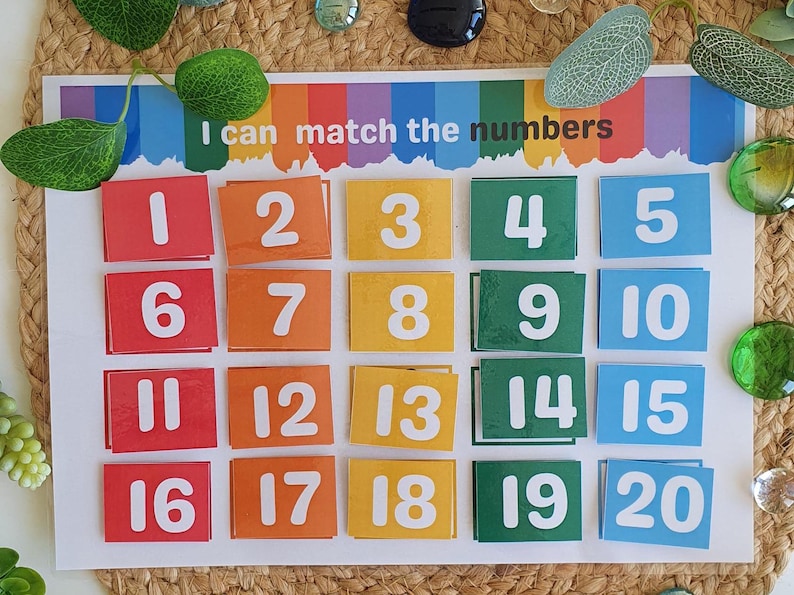 Numbers Matching Busy Book Game for Toddlers: Count 1-20 Printable ...