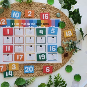 Numbers Matching Busy Book Game for Toddlers: Count 1-20 Printable ...