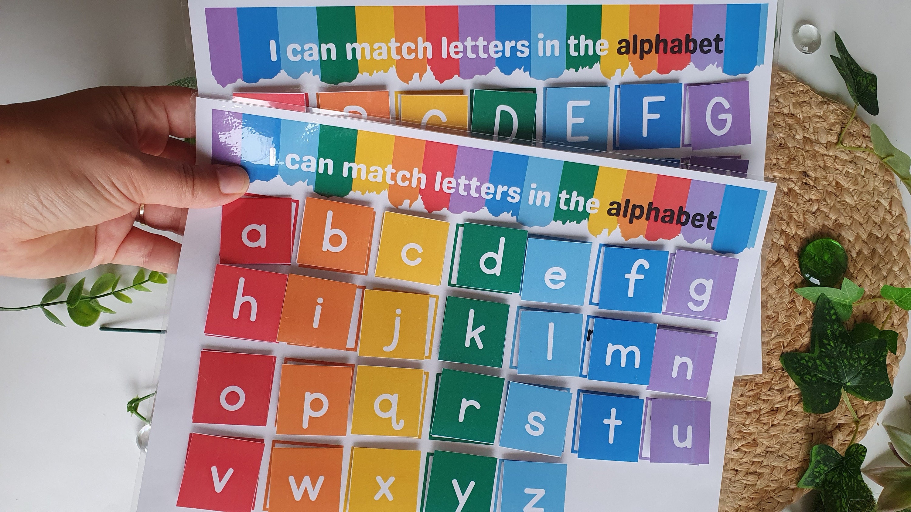 Alphabet Busy Book Printable for Toddlers, Rainbow Matching Puzzle ...