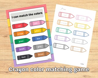 Color Matching Game, Busy Book Printable, Educational Activity ...