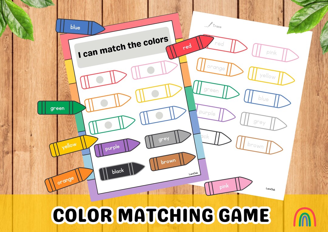 Color Matching Game, Toddler Busy Book Activities, Sorting Printable ...