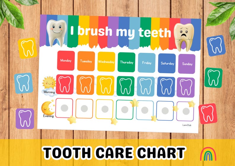 Tooth Brushing Chart, Brushing Checklist, Toddler Brushing, Brush Teeth ...