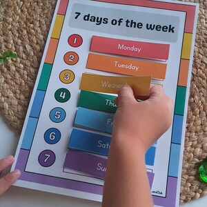 7 Days of the Week Printable Chart & Rainbow Tracing Worksheet for ...
