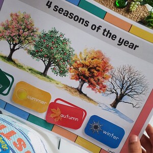 4 Seasons Matching Game, Montessori Printable Preschool, Morning Time ...