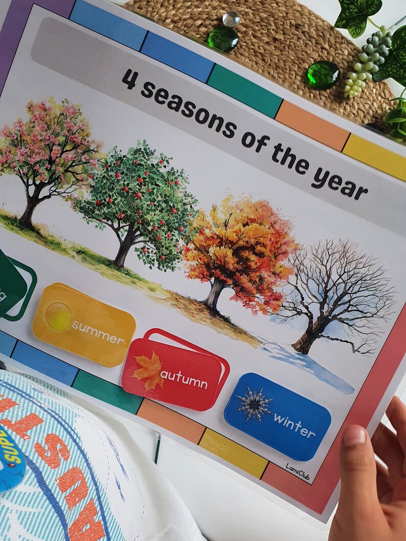4 Seasons Matching Game, Montessori Printable Preschool, Morning Time ...