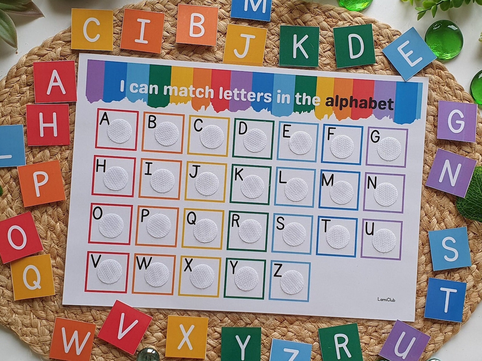 Alphabet Busy Book Printable for Toddlers, Rainbow Matching Puzzle ...