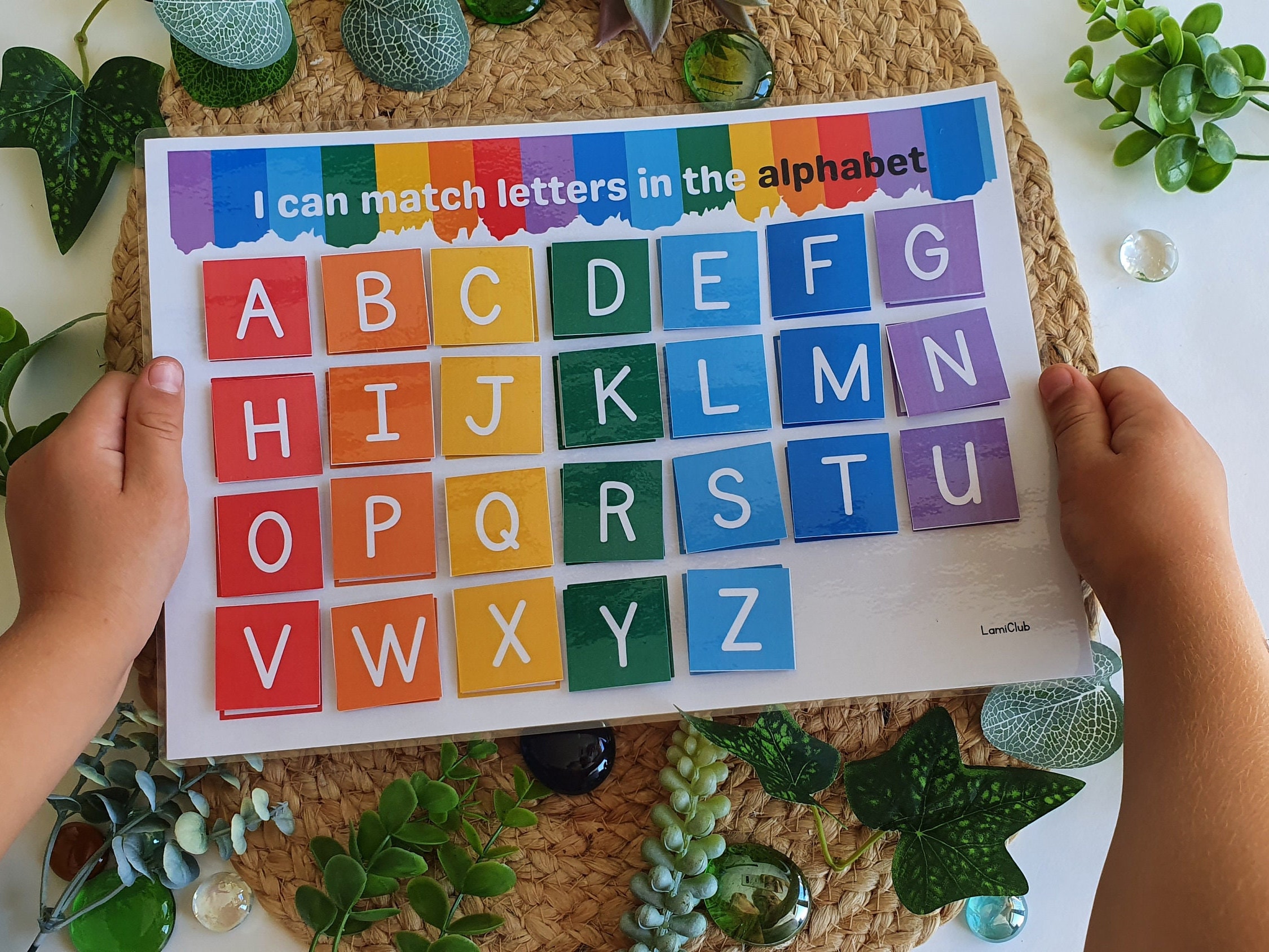 Alphabet Busy Book Printable for Toddlers, Rainbow Matching Puzzle ...