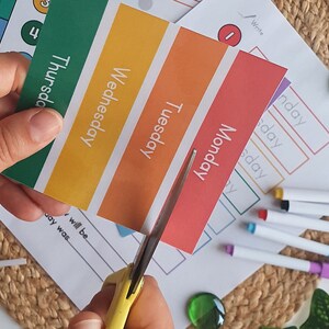 7 Days of the Week Printable Chart & Rainbow Tracing Worksheet for ...