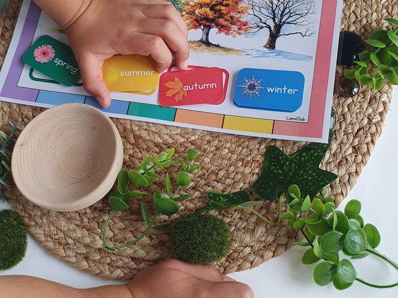4 Seasons Matching Game, Montessori Printable Preschool, Morning Time ...