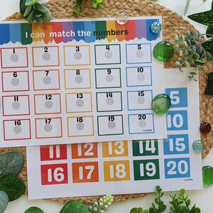 Numbers Matching Busy Book Game for Toddlers: Count 1-20 Printable ...