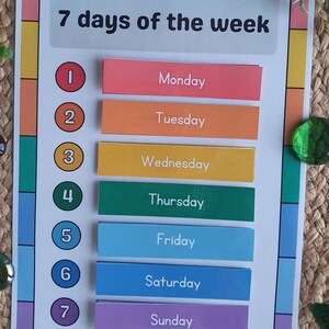 7 Days of the Week Printable Chart & Rainbow Tracing Worksheet for ...