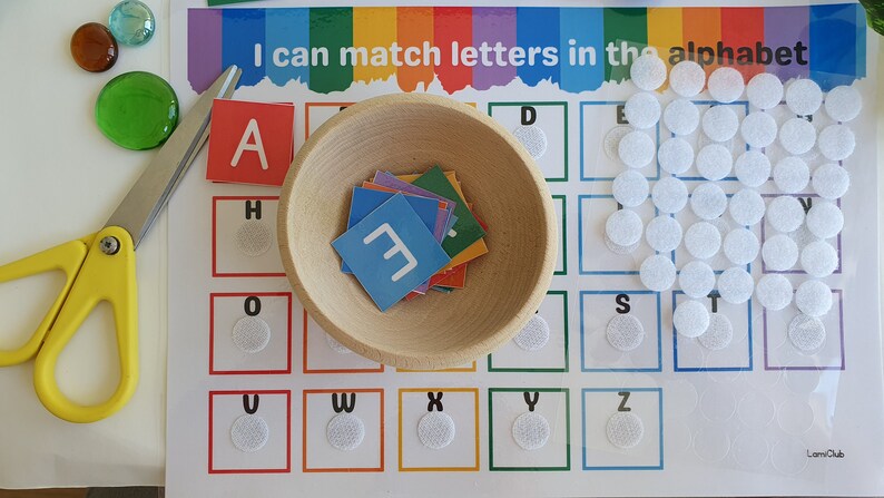 Alphabet Busy Book Printable for Toddlers, Rainbow Matching Puzzle ...