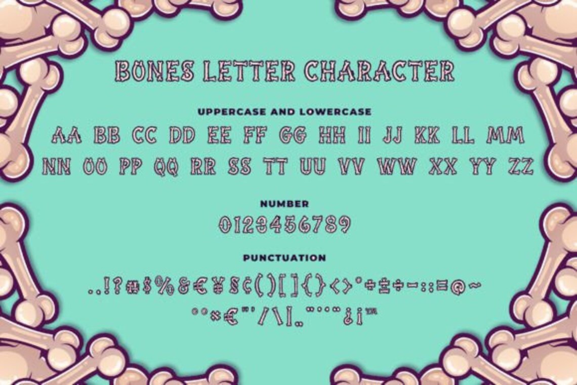 Bones Letter Font, Display Font, Script Beautiful Font, Vintage Font ...