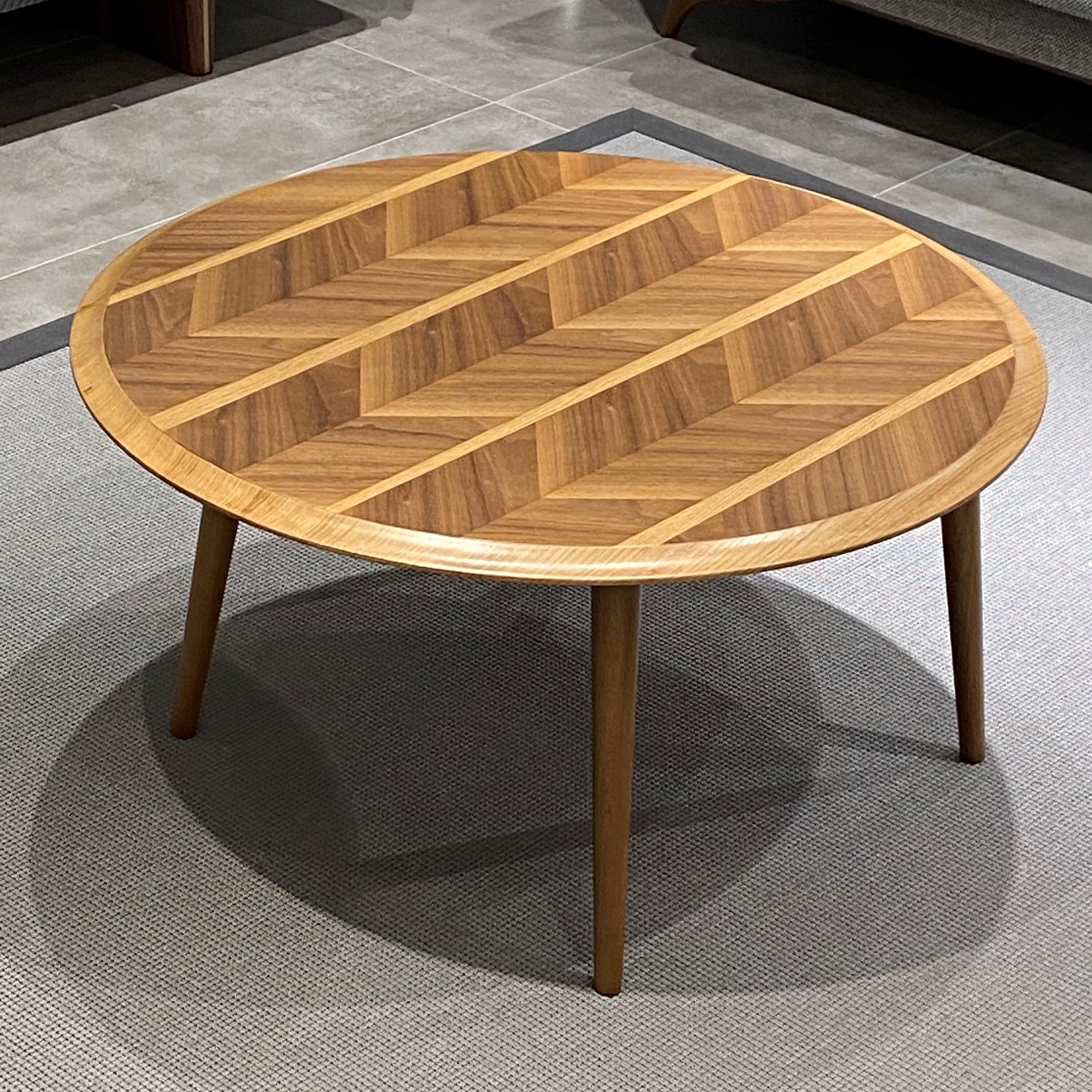 Wooden Oak Walnut Veneer Coffee Table, Mid Century Modern Coffee Table ...