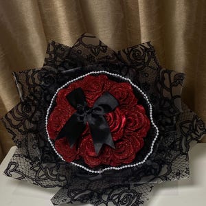 10 Glitter Red Rose Bouquet - Etsy