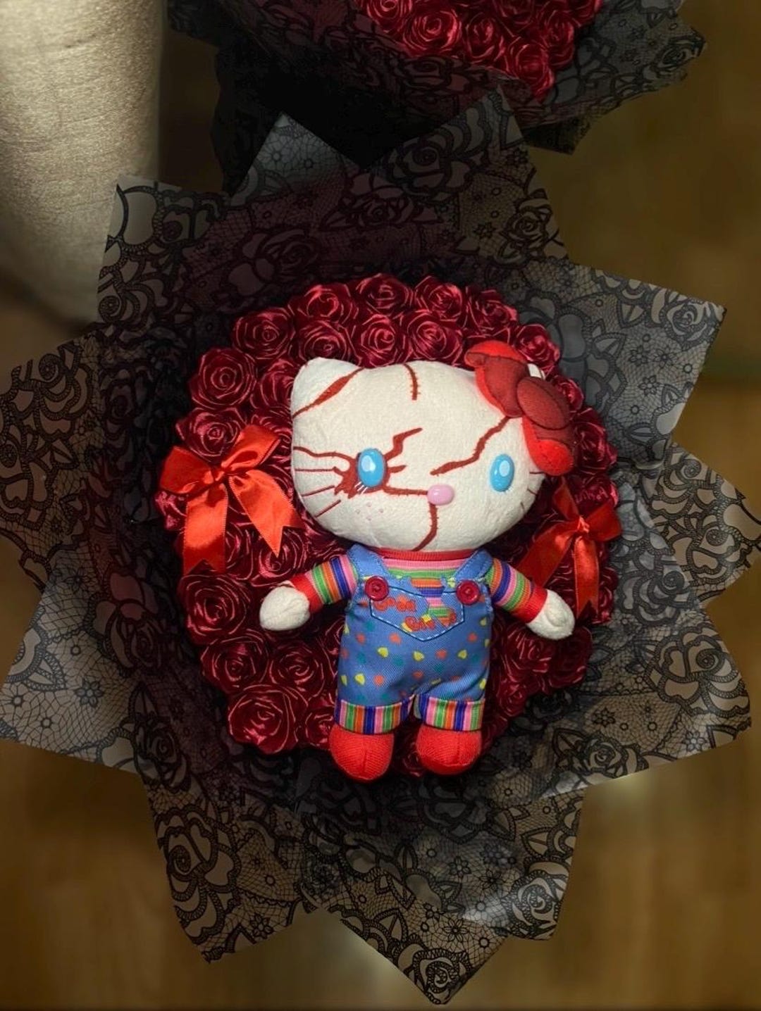 50 Rose Forever Lasting Chucky Hello Kitty Bouquet - Etsy