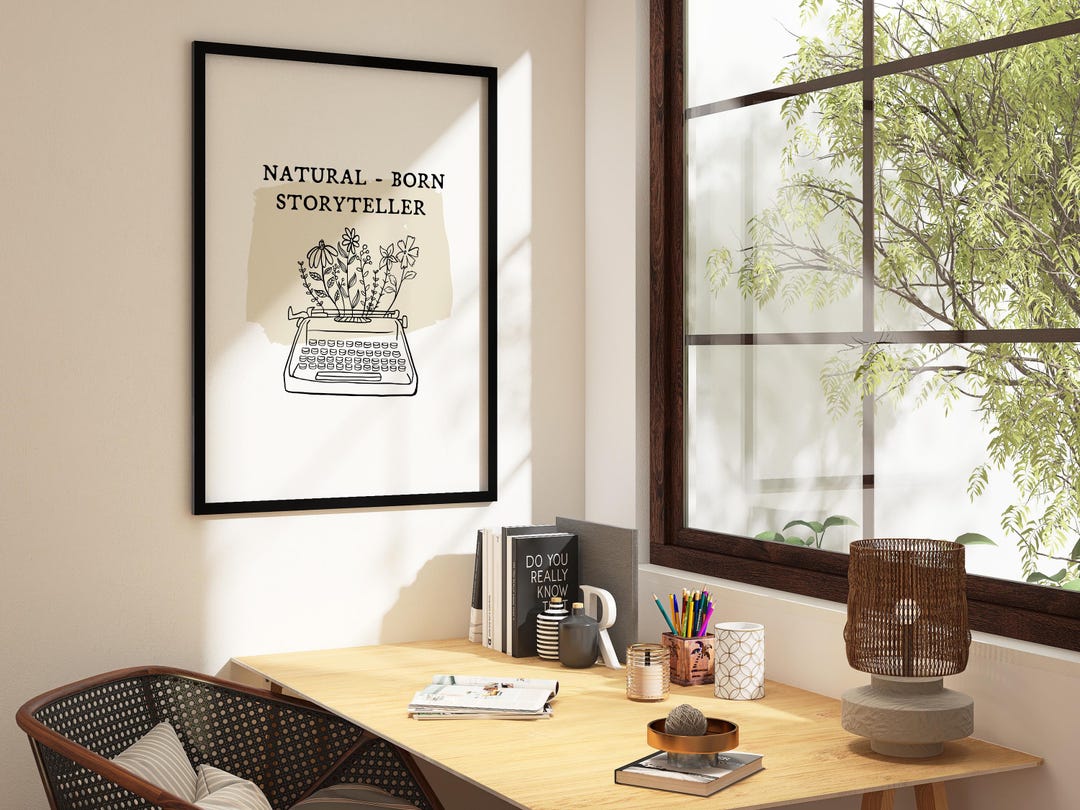 Natural Born Storyteller (light ) - Printable Office Decor - Etsy