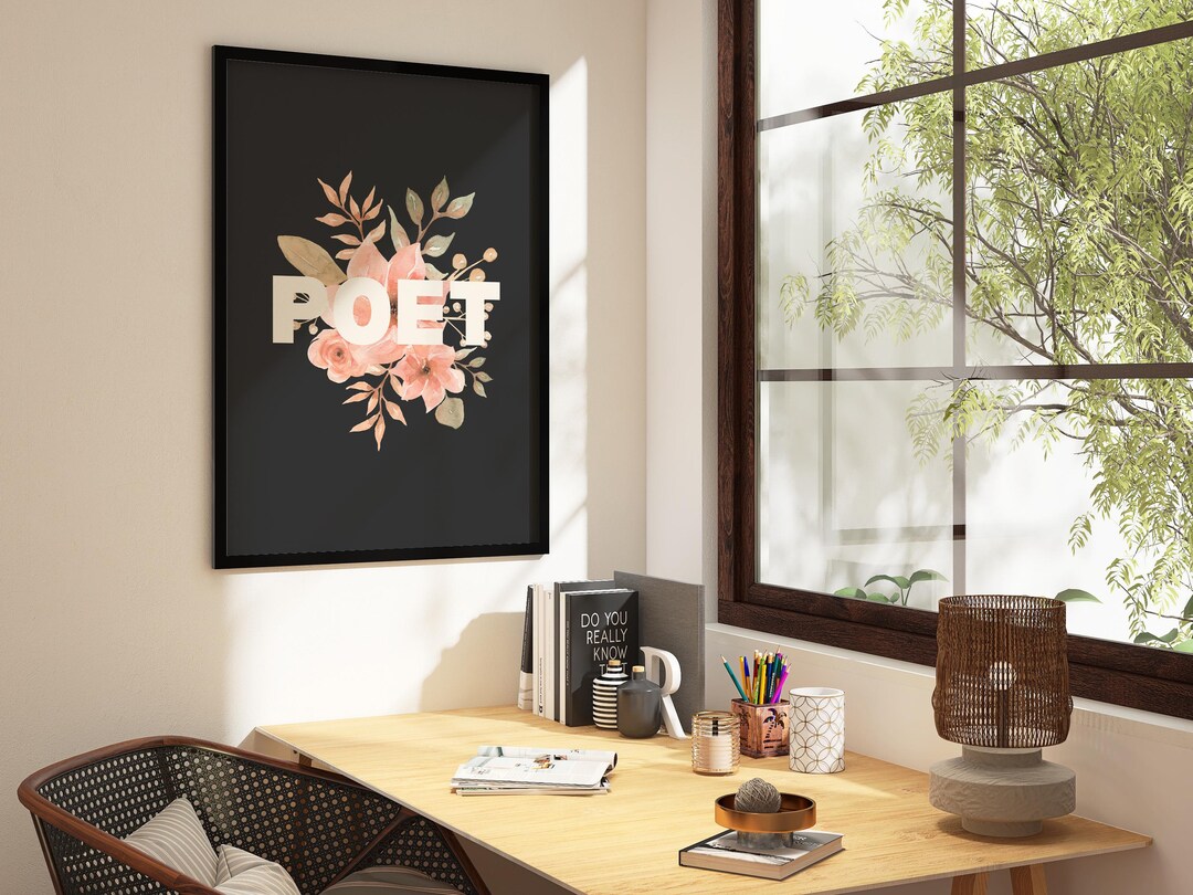 POET (line) - Printable Floral Office Decor - Etsy