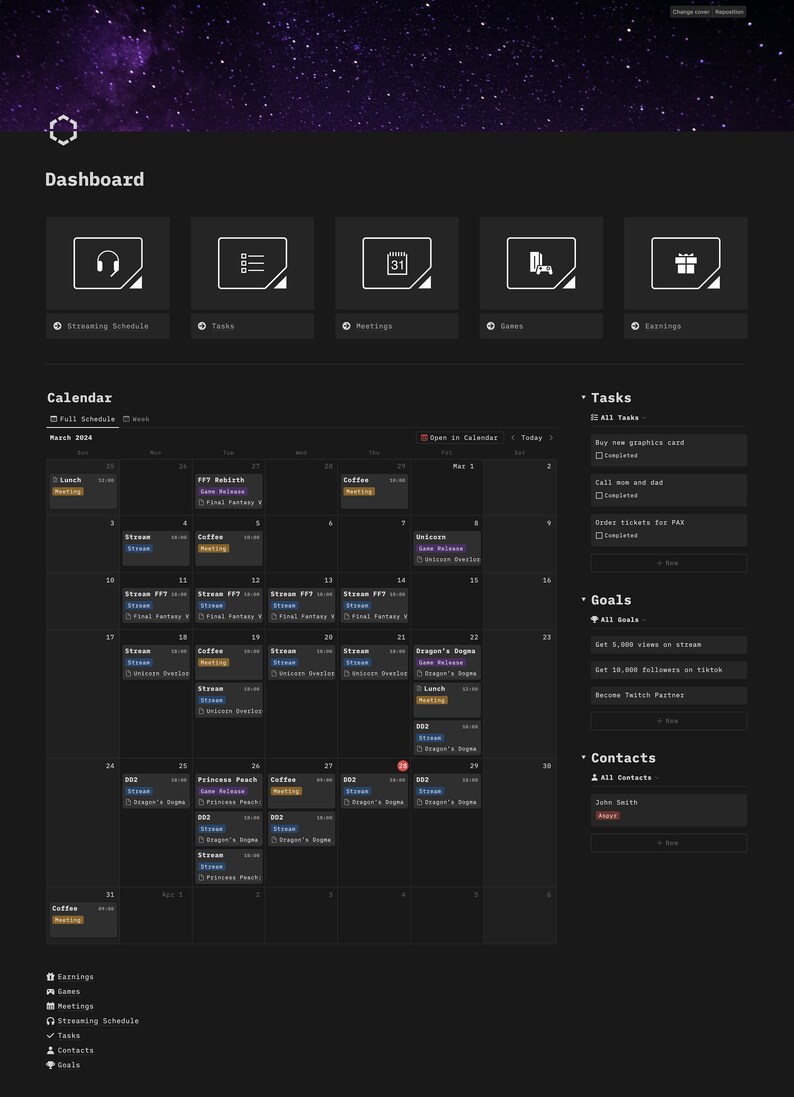 Ultimate Video Game Streamer Notion Template - Etsy