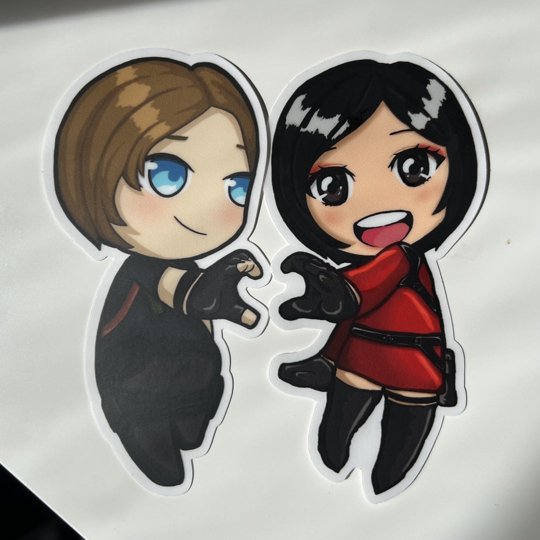 Leon Kennedy & Ada Wong Chibi HEART Sticker Resident Evil - Etsy