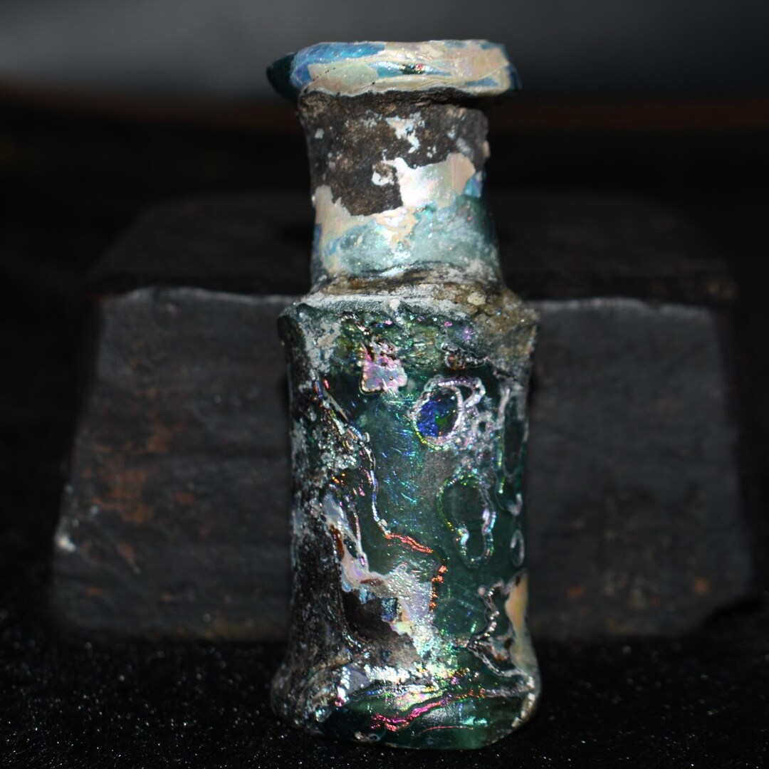 Genuine Ancient Roman Glass Bottle Container Circa 1st - 3rd Century AD ...
