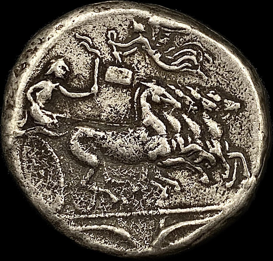 OLD Antique Sterling Silver Knight on Chariot Cupid Queen Roman ...
