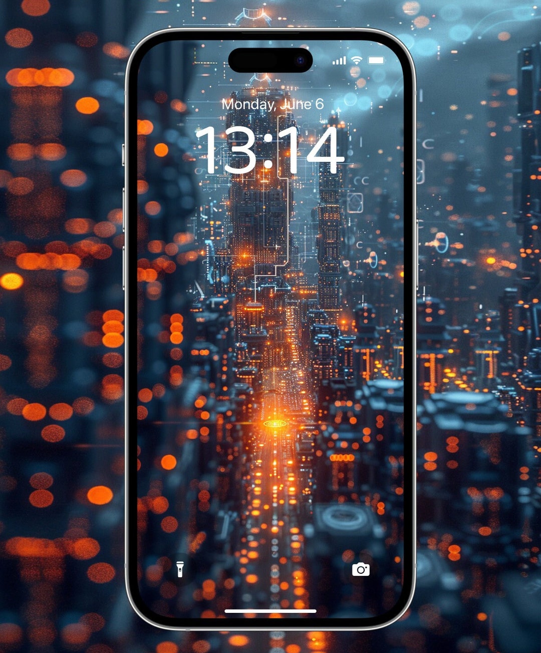 A Futuristic Cityscape With Integrated Circuits All Smartphones Ios ...