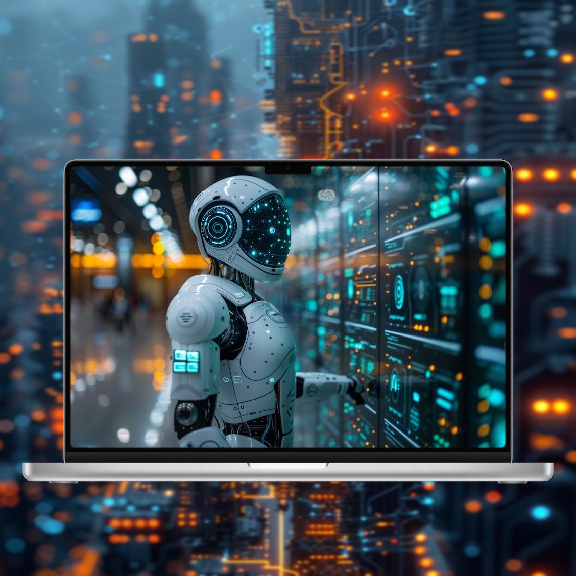 Futuristic Automaton Landscape Digital Wallpape Desktop Background ...