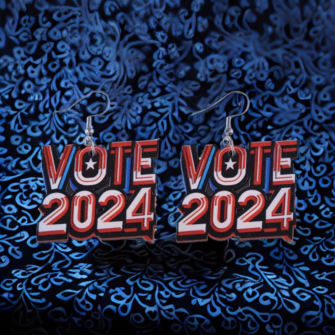 New 2024 U.S. Election Red, Blue, and White VOTE Pendant Earrings ...