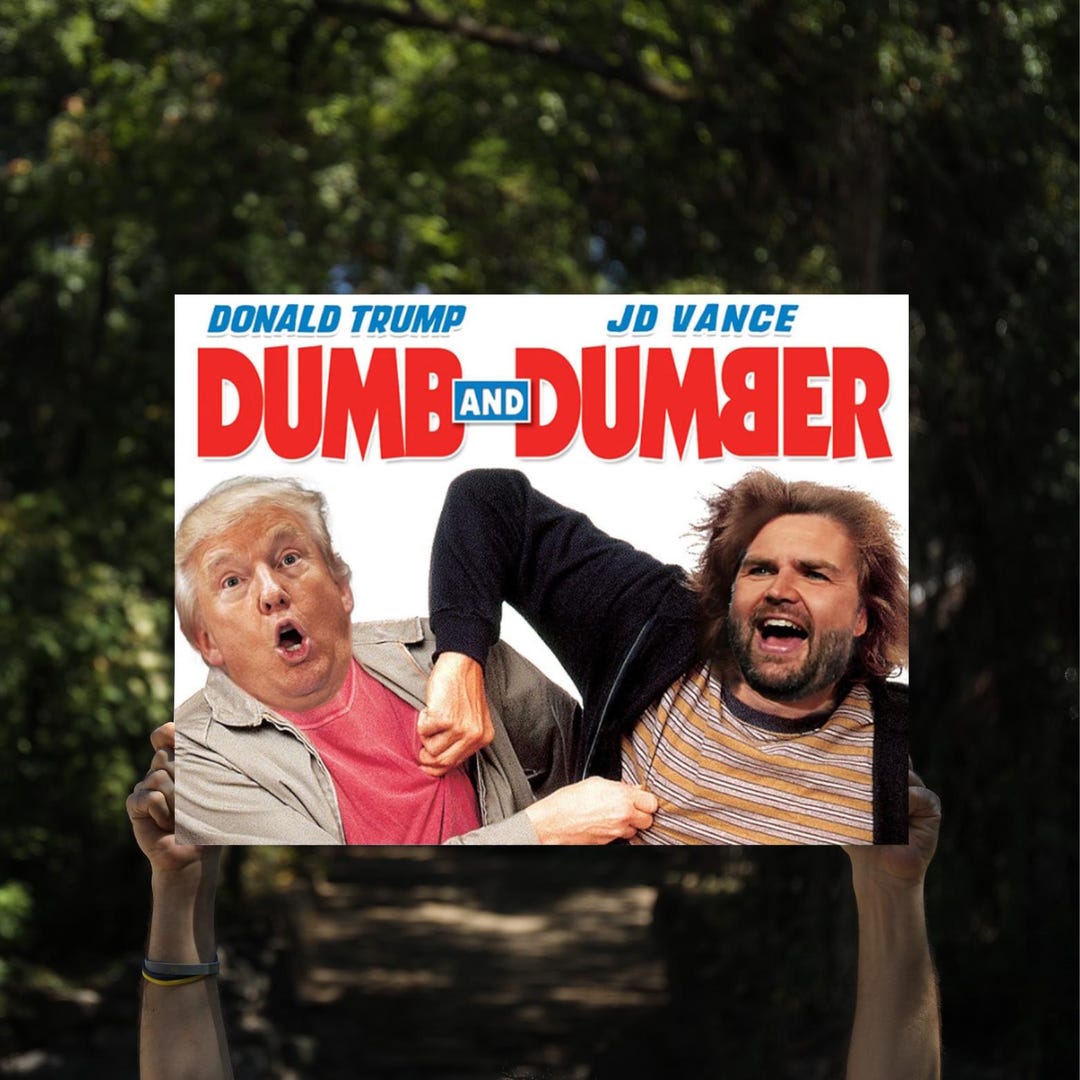 Dumb and Dumber Trump JD Vance Movie Poster Parody Yard Sign, Funny ...