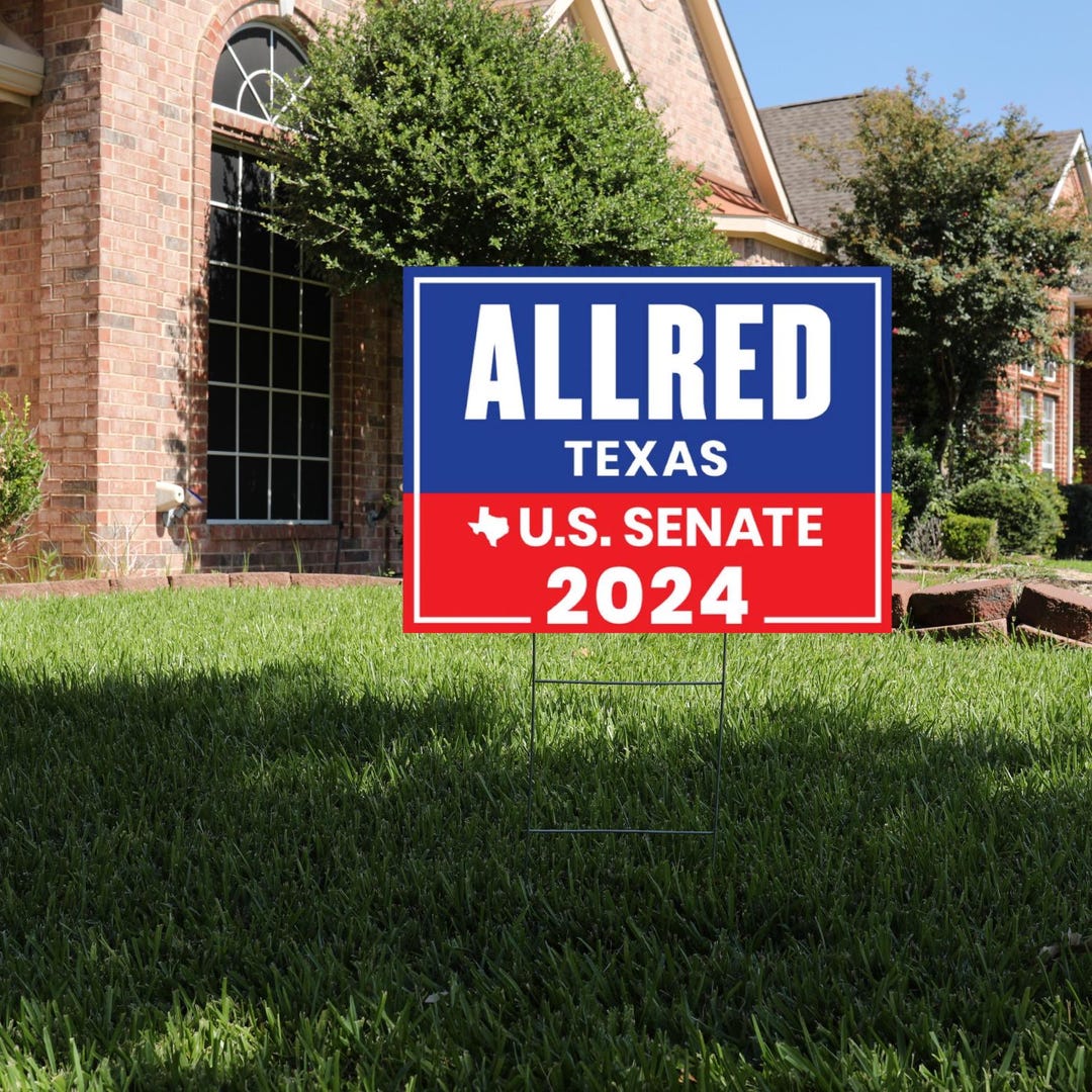 Colin Allred US Senate Yard Sign Coroplast US Senate Election Colin ...