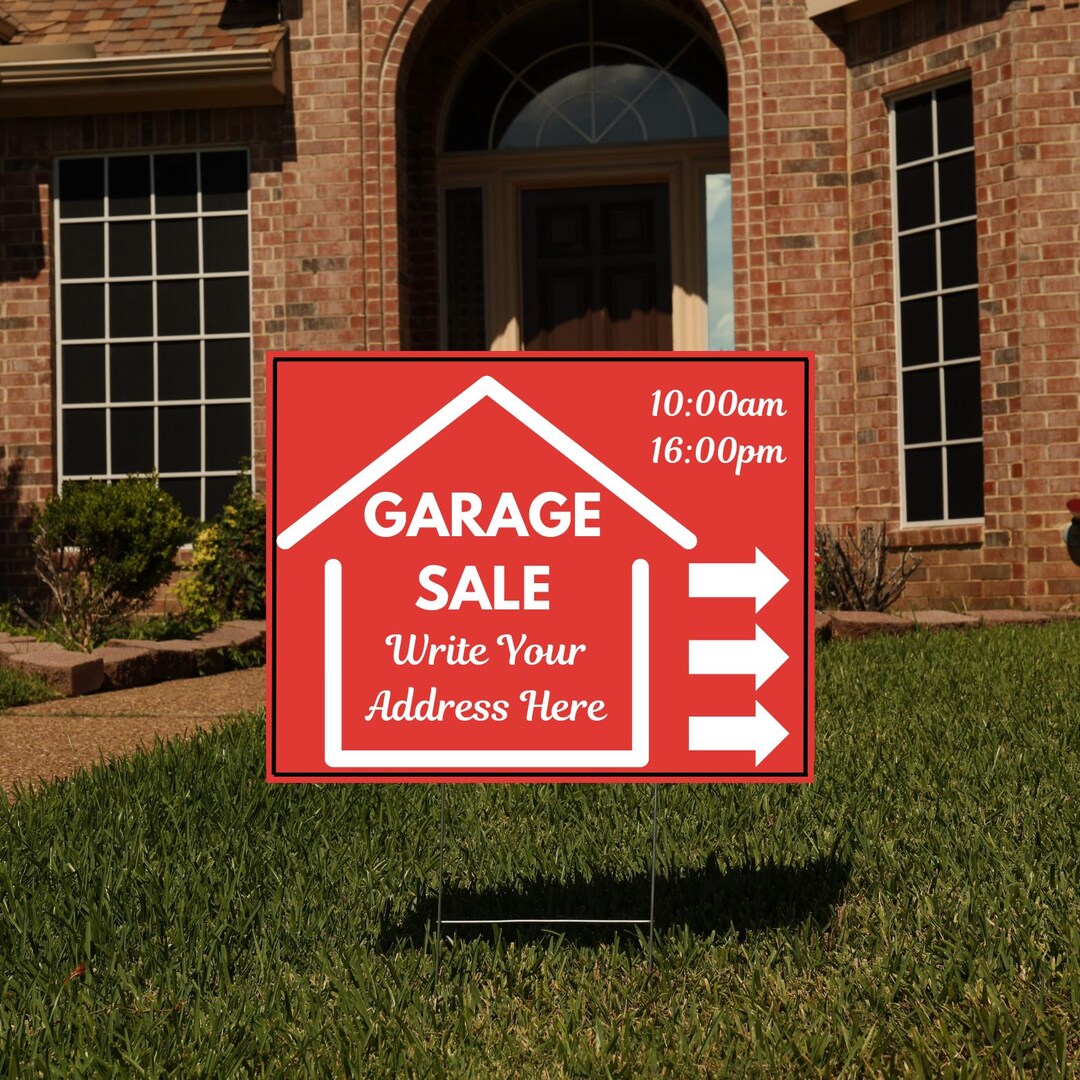 Garage Sale Yard Sign, Editable Yard Sign, Printable Garage Sale Sign ...