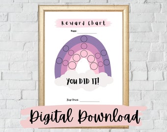 Printable Reward Chart, Toddler Reward Chart for Behavior and Potty ...
