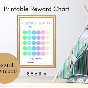 Printable Reward Chart, Toddler Reward Chart for Behavior and Potty ...