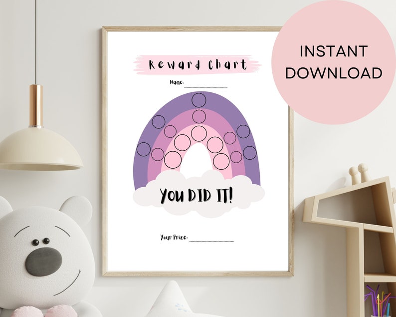 Printable Rainbow Reward Chart, Sticker Reward Chart for Kids, Toddler ...
