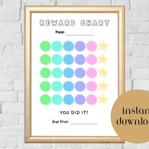 Printable Reward Chart, Toddler Reward Chart for Behavior and Potty ...