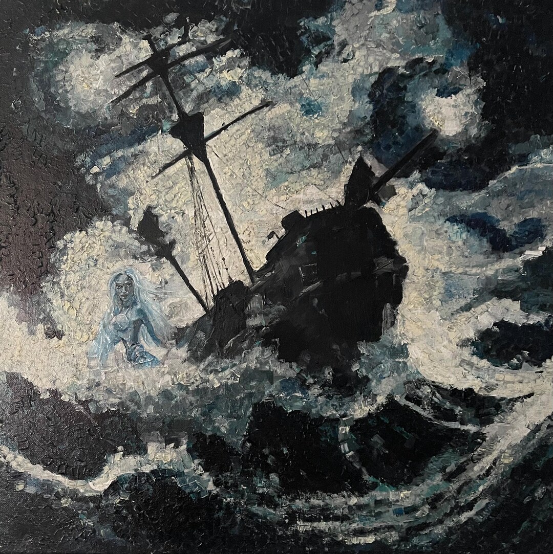 Siren – Original Mixed Material Painting on Canvas – 20x20 Inch Wall ...