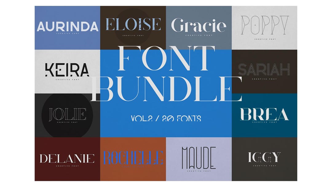 Font Bundle Volum 2 20 Fonts, Designs Font, Product Packaging, Magazine ...