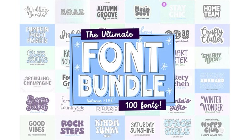 The Ultimate Font Bundle, New 100 Font!the Ultimate Font Bundle, Canva Font, Script Font ...
