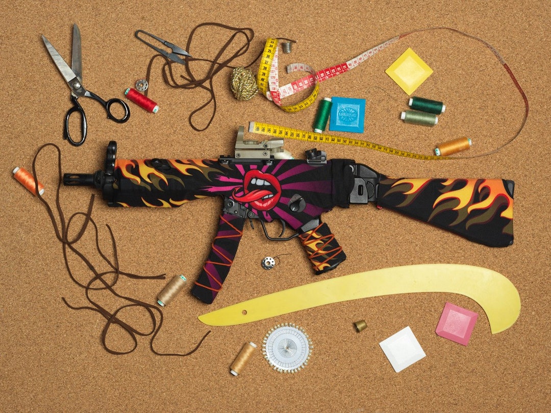 Softshell Wrap for MP5 Airsoft Replica Reusable Skin - Fire Kiss - Etsy