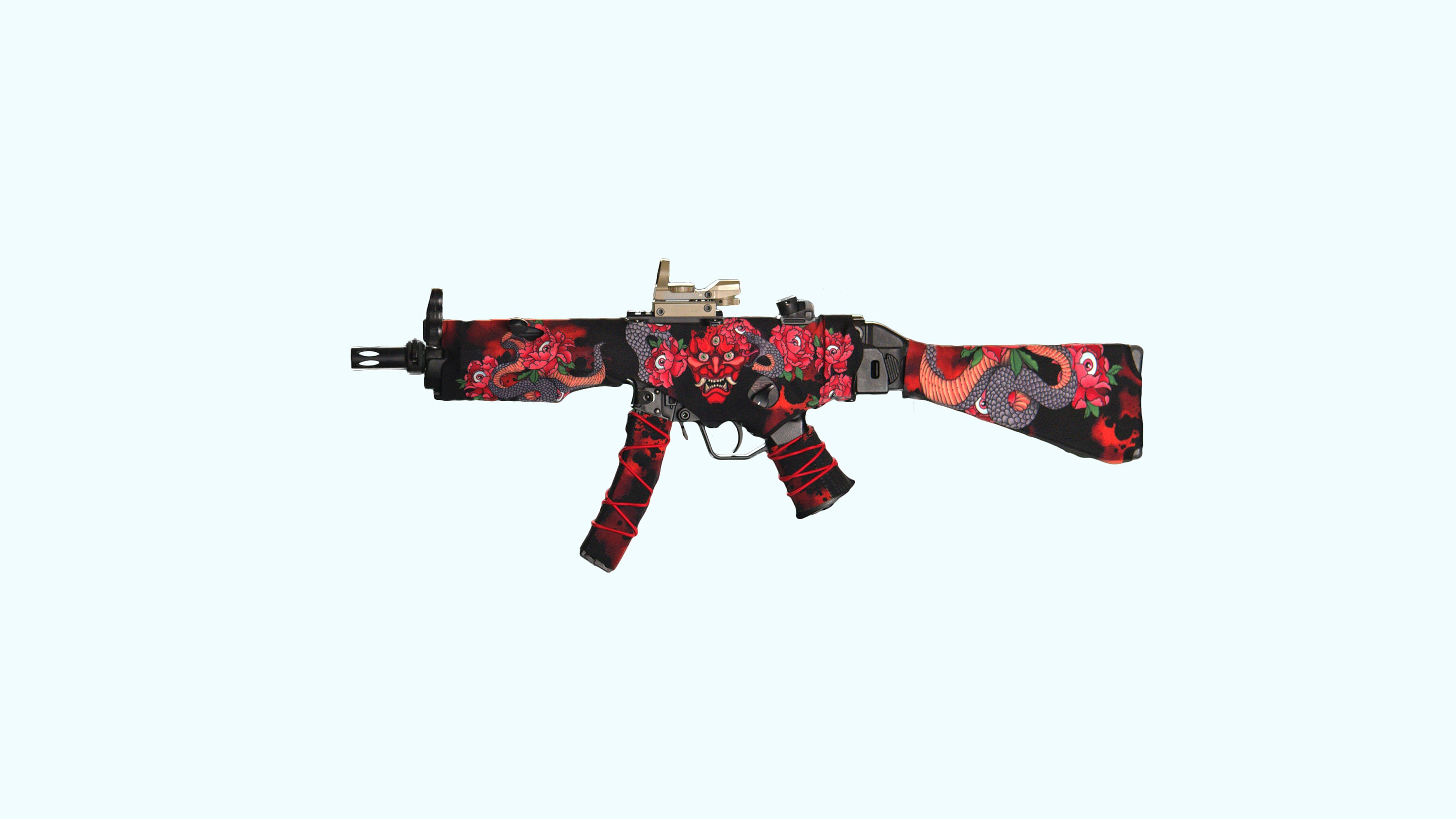Softshell Wrap for MP5 Airsoft Replica Reusable Skin - Red Oni - Etsy