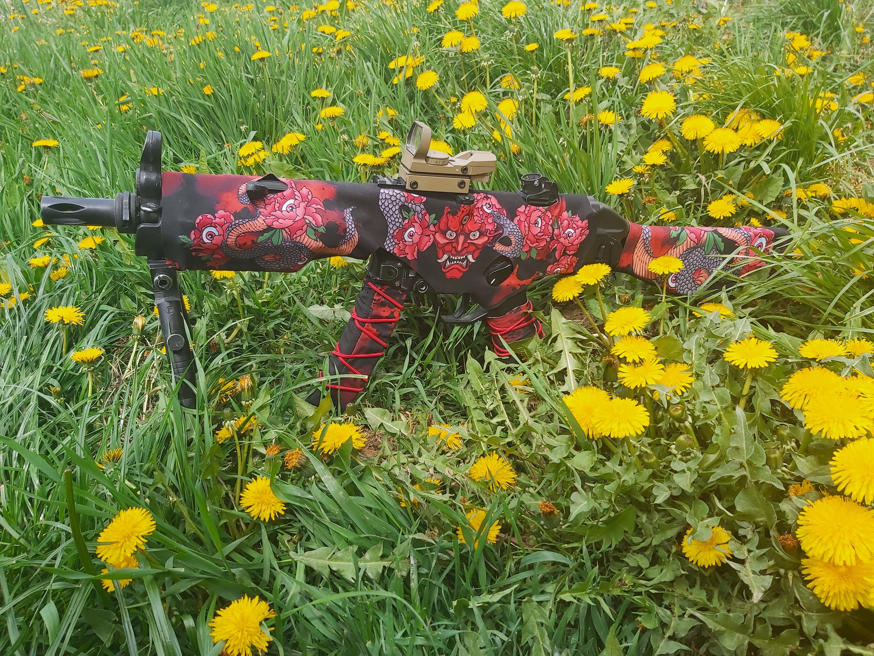 Softshell Wrap for MP5 Airsoft Replica Reusable Skin - Red Oni - Etsy