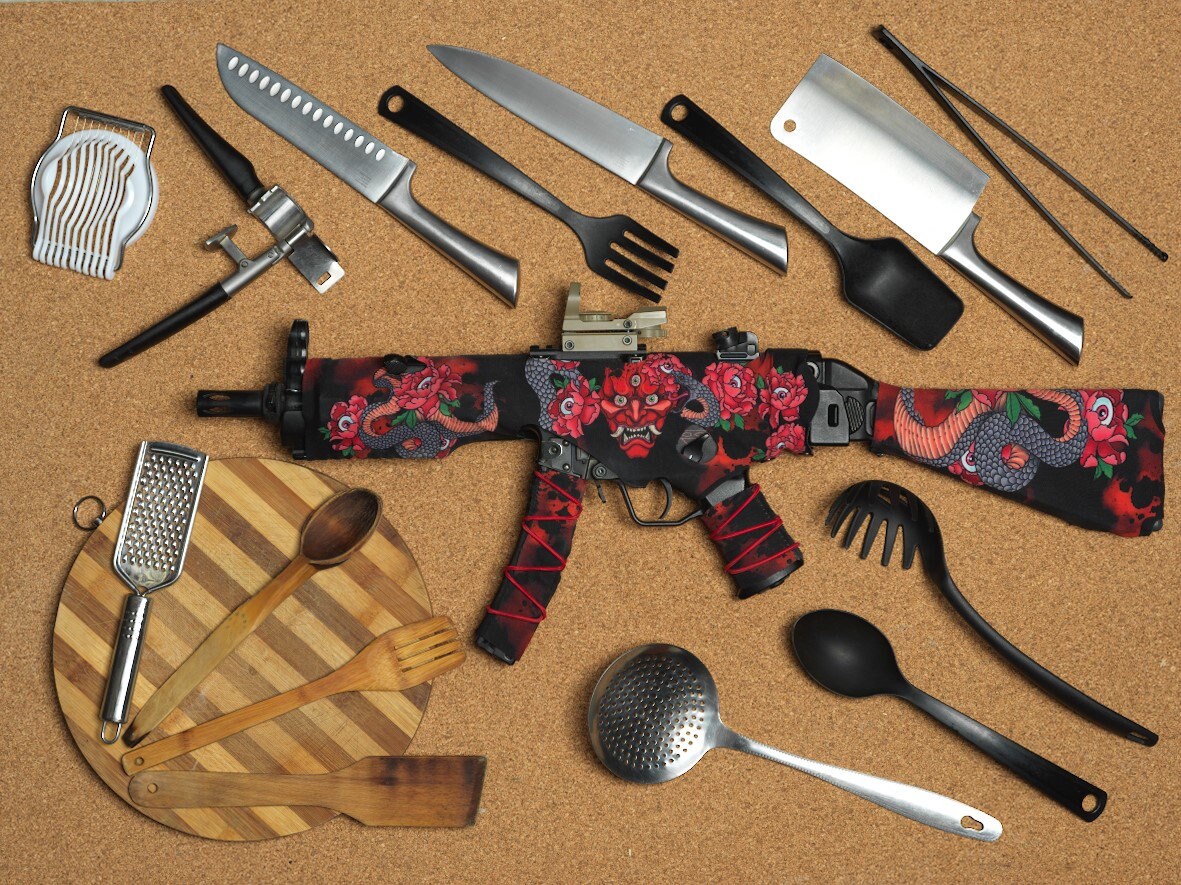 Softshell Wrap for MP5 Airsoft Replica Reusable Skin - Red Oni - Etsy