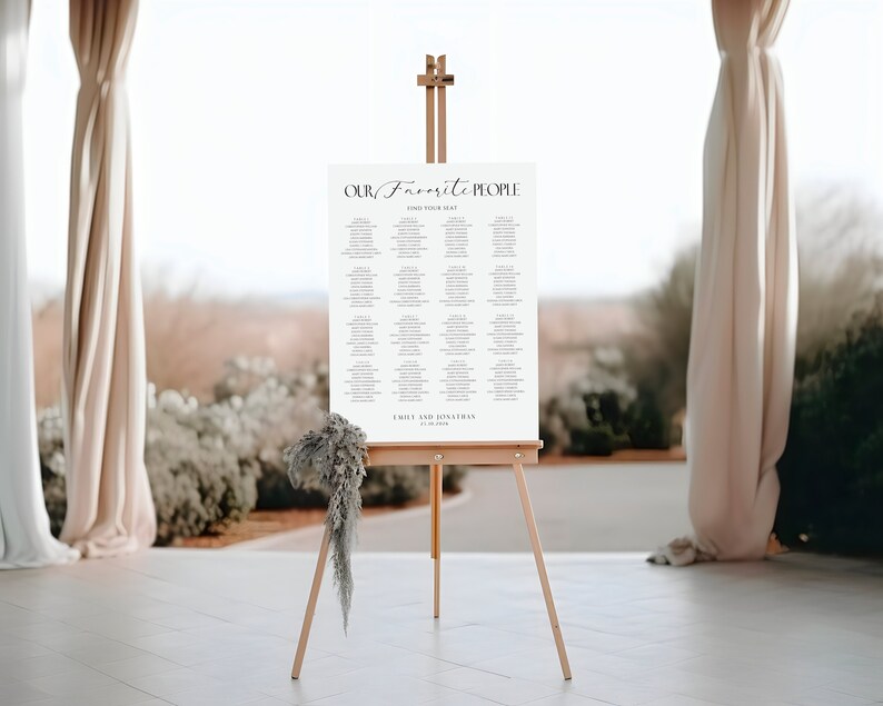 EDITABLE Wedding Seating Chart Template, Modern Minimalist Our Favorite ...