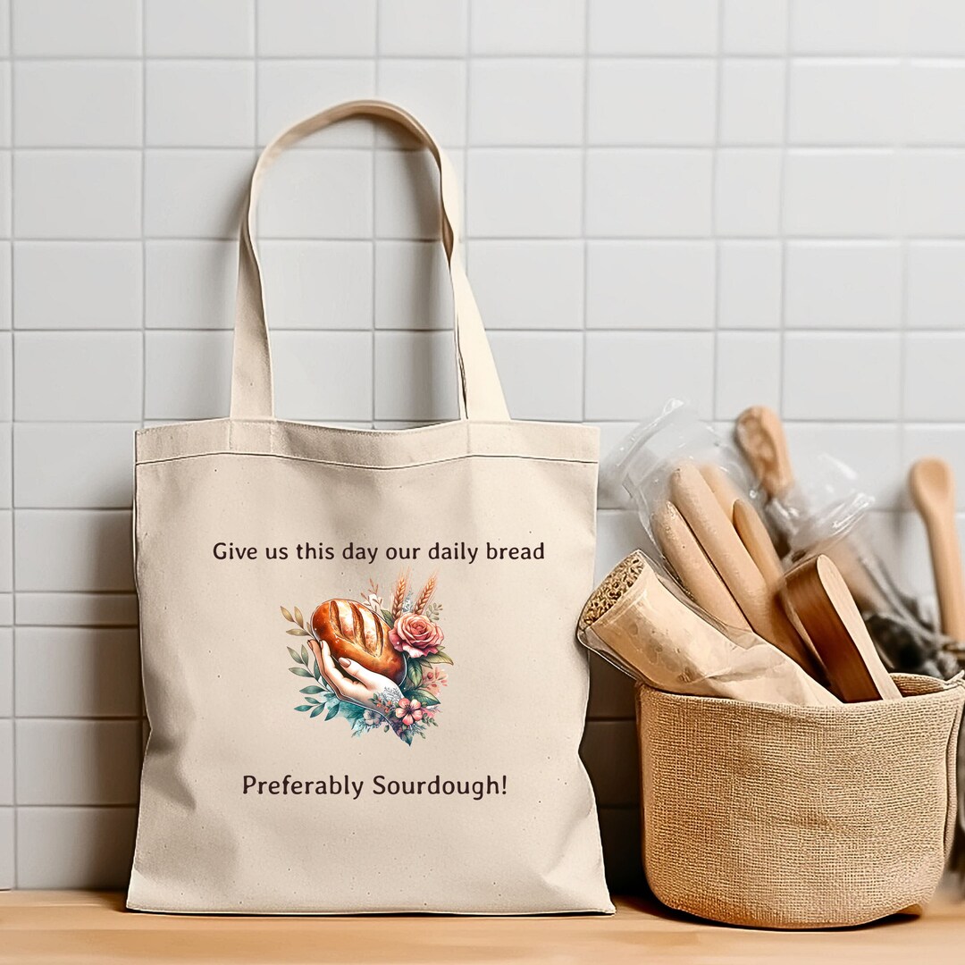 Sourdough Bread Tote Bag With Name, Sourdough Starter Gift Canvas ...