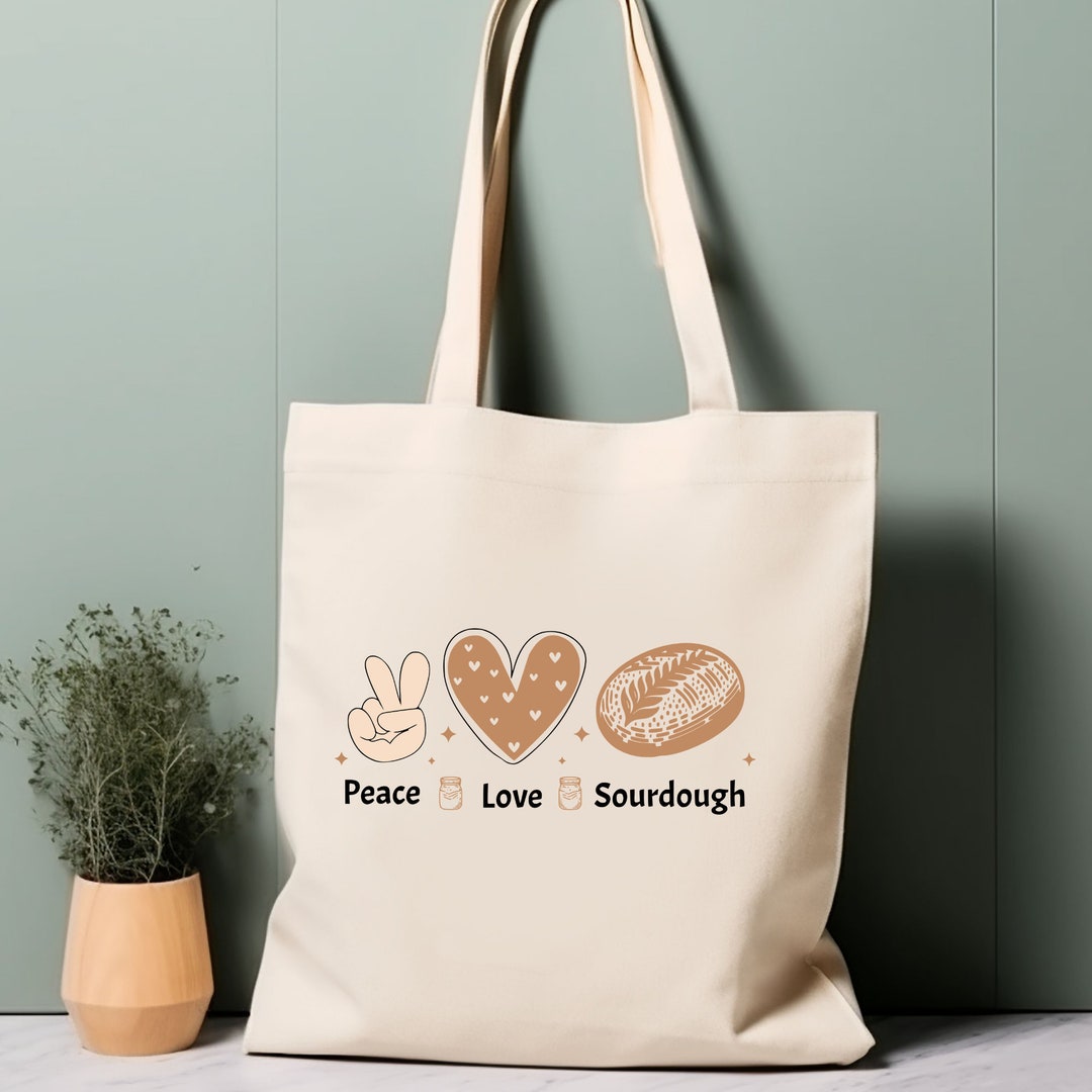 Sourdough Bread Tote Bag With Name, Sourdough Starter Gift Canvas ...