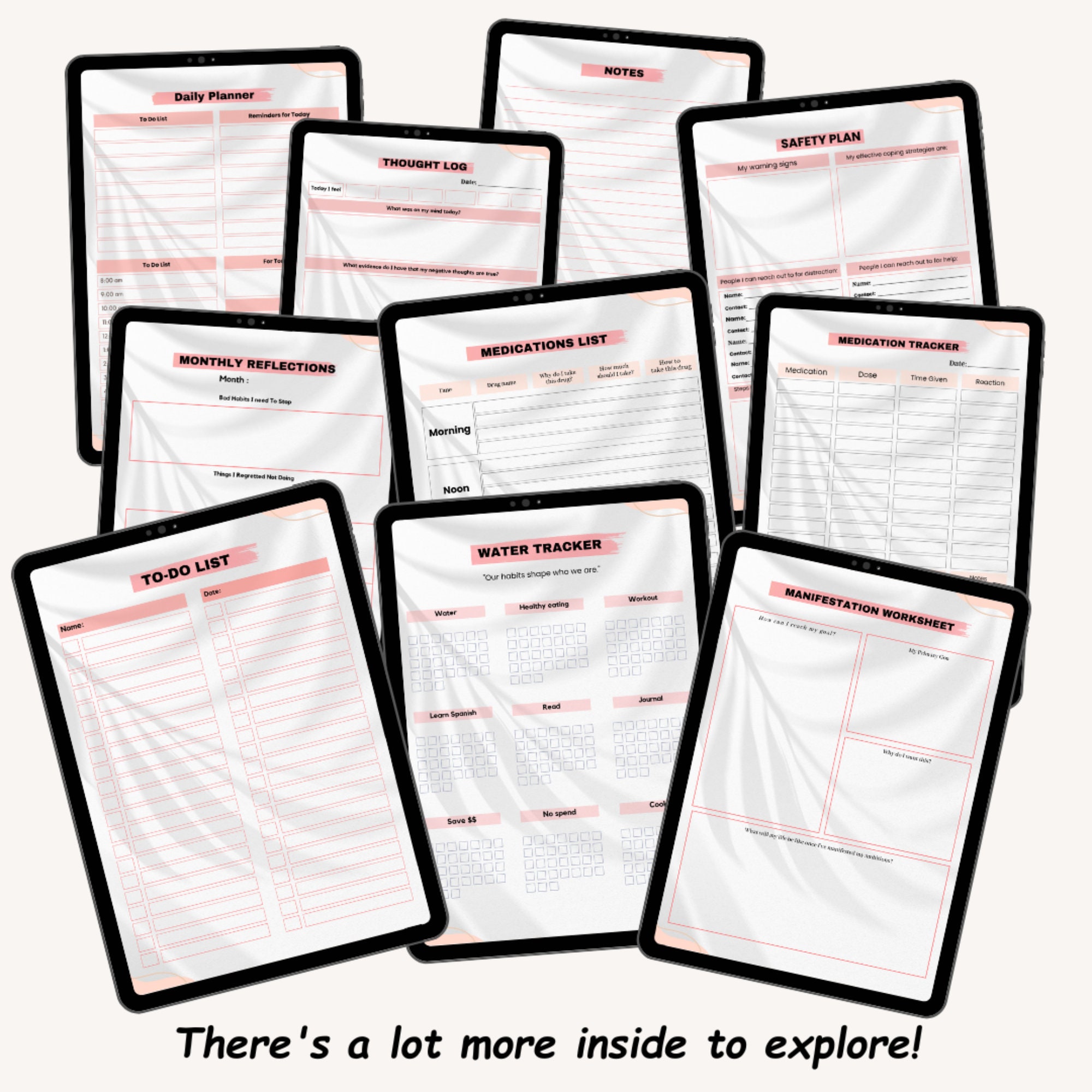 Mental Health Bundle Mood Tracker Medication Tracker Anxiety Tracker ...