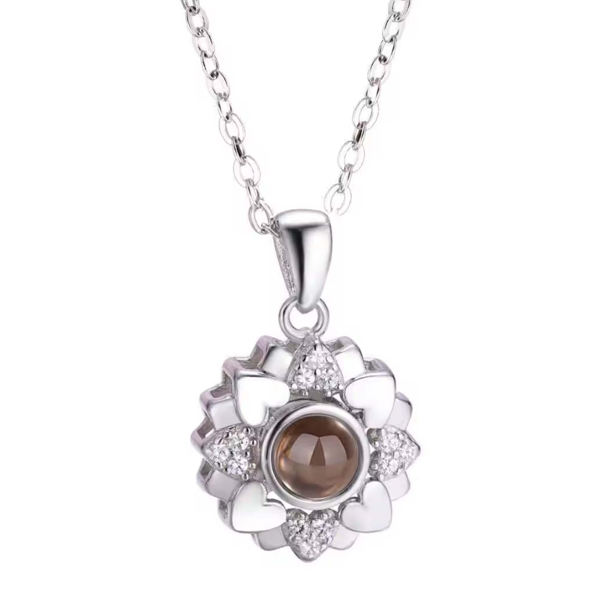 Custom Sunflower Pendant Projection Image Necklace, Daisy Necklace ...